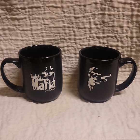 Dutch Bros | Dining | Dutch Bros Dutch Mafia Black Coffee Mugs Set Of 2 ...